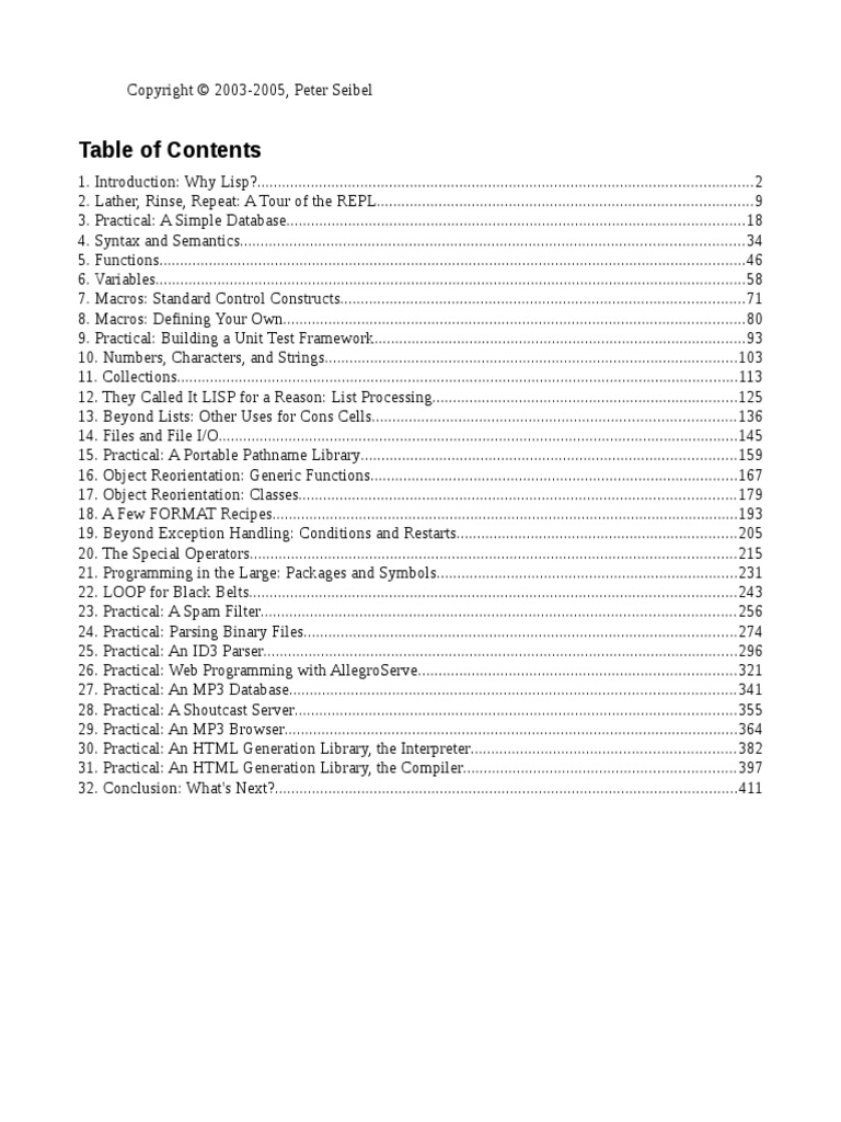 Practical Common Lisp | PDF | Software Development | Software Engineering