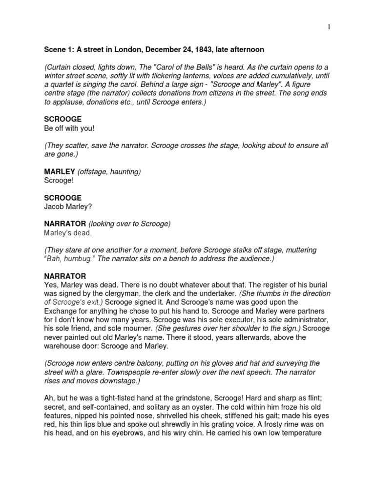 CC Script Final | PDF | Ebenezer Scrooge | Tiny Tim (A Christmas Carol)