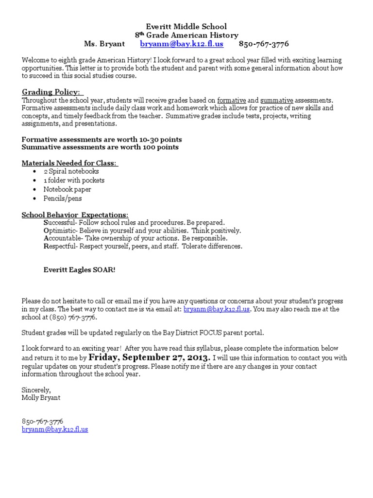 Syllabus - American History | PDF | Sharing | Educational Assessment