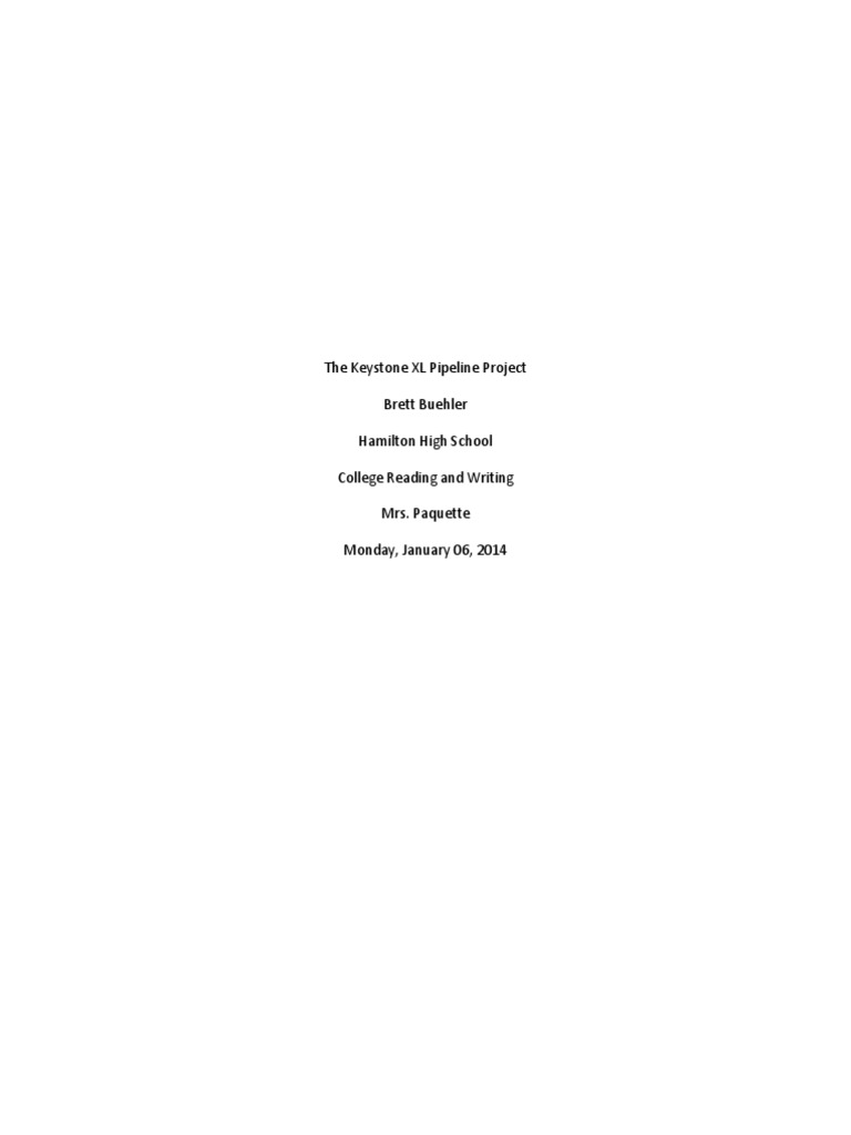 Keystone XL Pipeline Overview and Impact | PDF | Keystone Pipeline ...