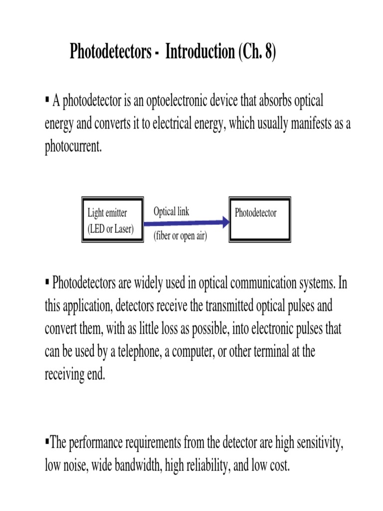 Photodetector Types and Applications | PDF