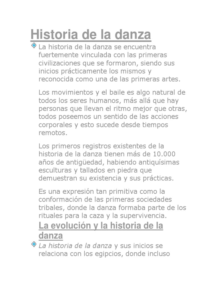 Historia de La Danza | PDF | Bailes