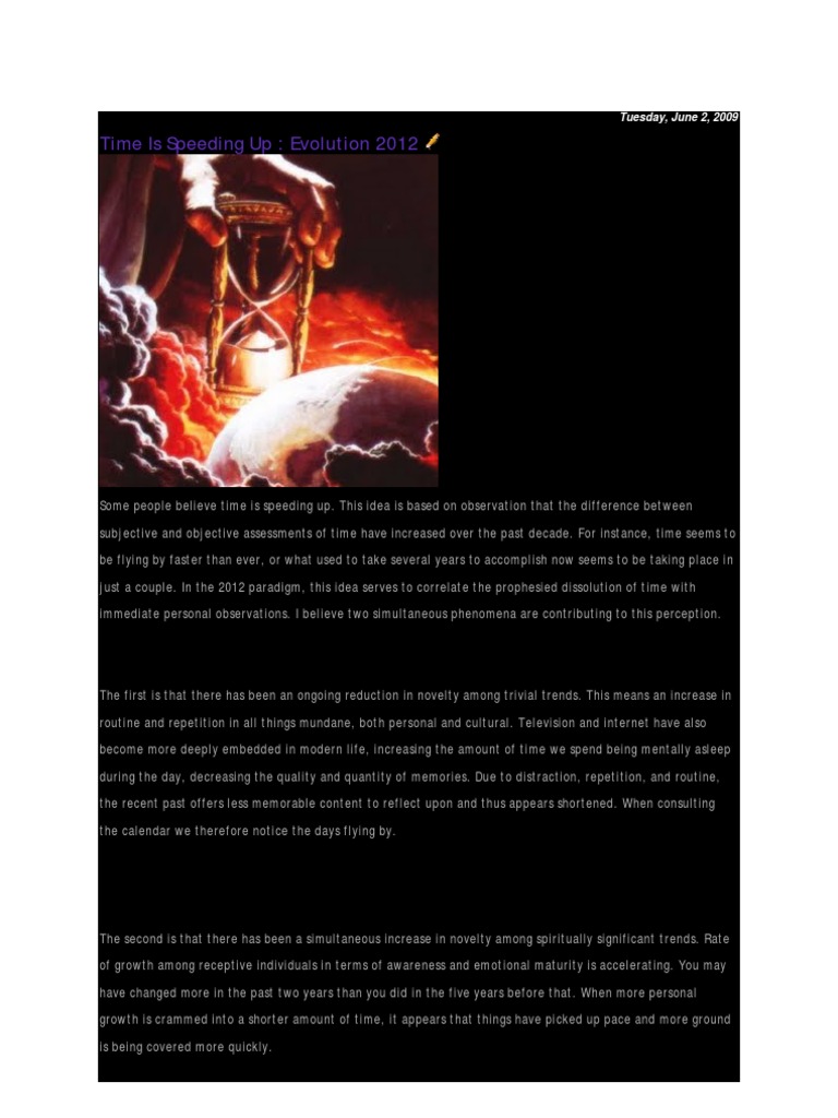 Time Is Speeding Up | PDF | Time | Perception