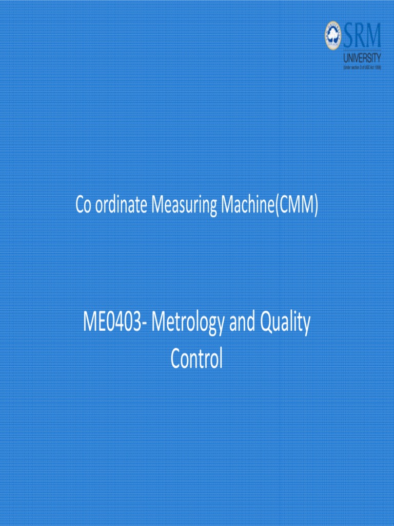 CMM: Measurement Techniques and Errors | PDF