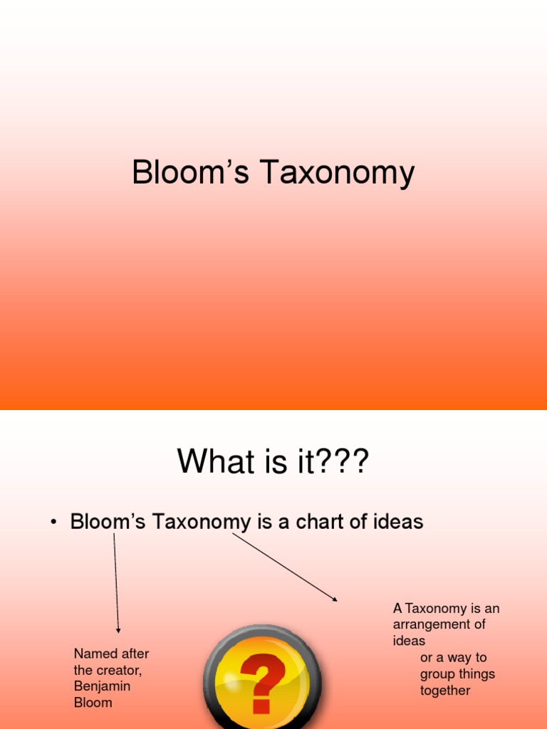 An Introduction to Bloom's Taxonomy: A Framework for Higher Order ...