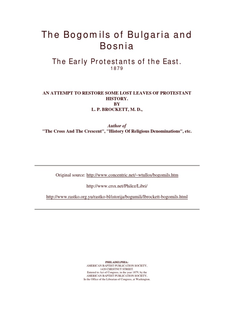 Bogomils of Bulgaria and Bosnia | PDF | Baptism | Christian Church