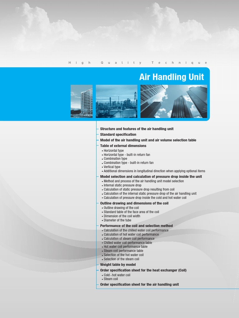 Air Handling Unit Specifications Guide | PDF | Mechanical Fan | Air ...
