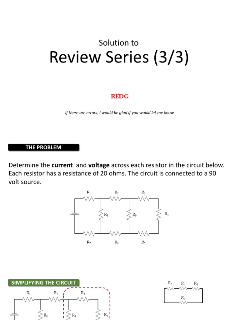 Solution To A Complex Circuit | PDF | Series And Parallel Circuits ...
