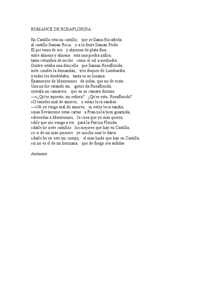 Romance de Rosaflorida | PDF