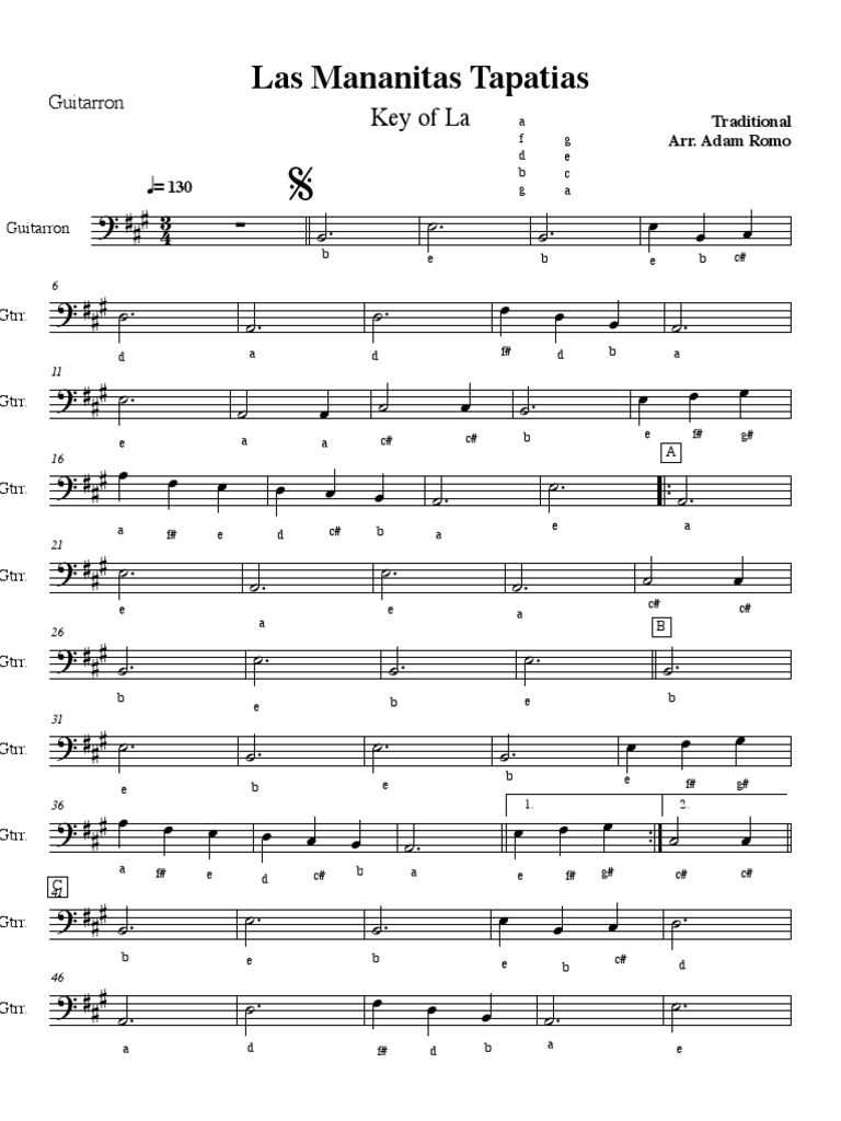 Las Mananitas Tapatias-Guitarron | PDF | Maison et jardin