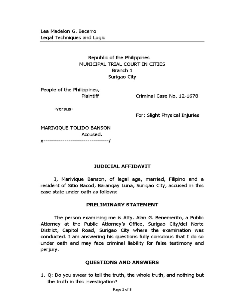 Judicial Affidavit | Perjury | Crimes