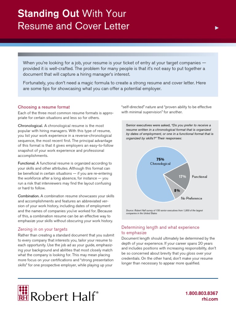 Robert Half Resume Cover Letter Advice | PDF