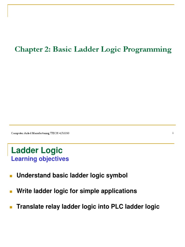 Basic Ladder Logic Programming | PDF | Programmable Logic Controller | Relay