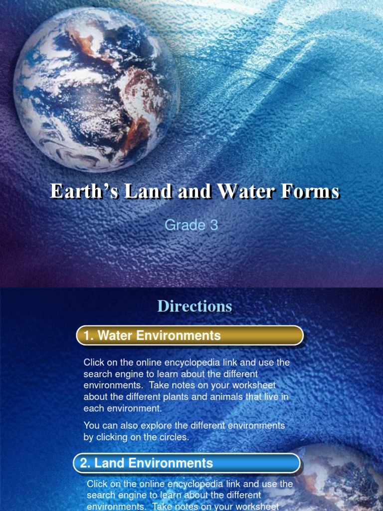Earth's Land and Water Forms: Grade 3 | PDF