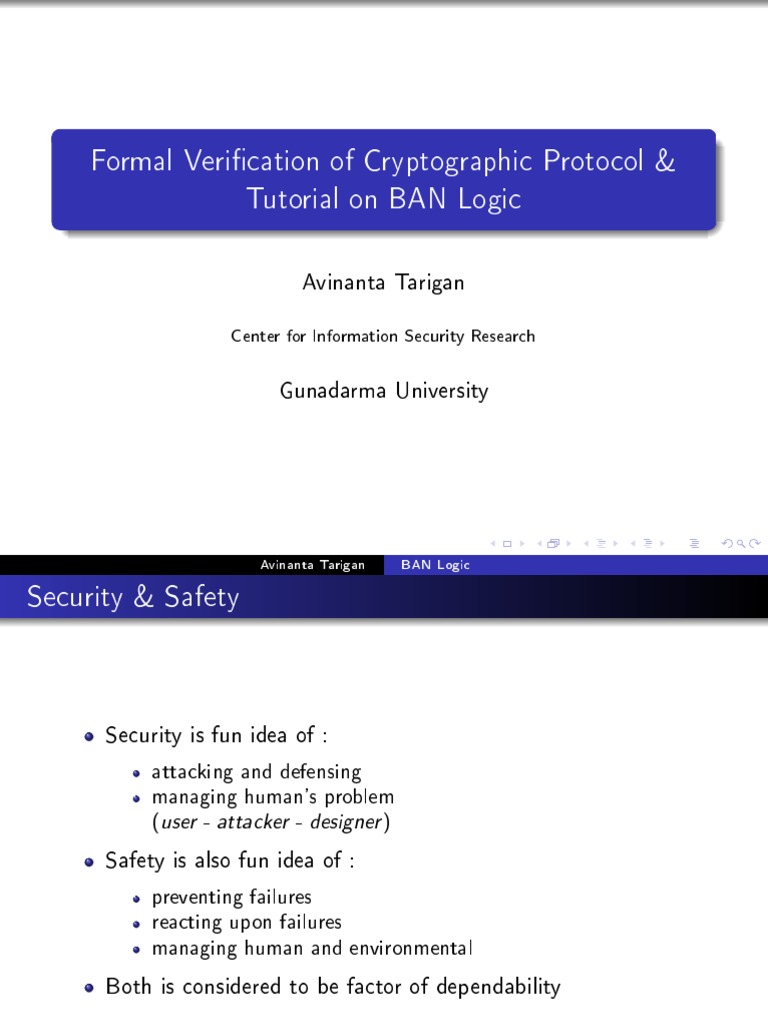 Ban Logic Tutorial | PDF | Key (Cryptography) | Cryptography