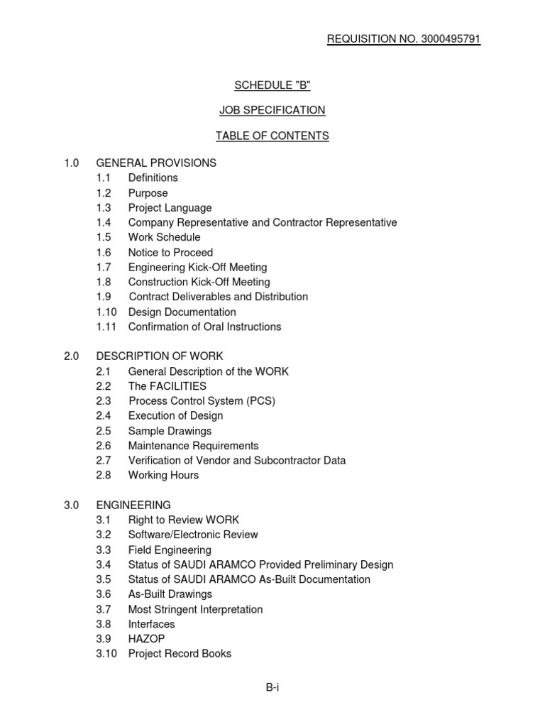 Schedule B | PDF | Specification (Technical Standard) | General Contractor