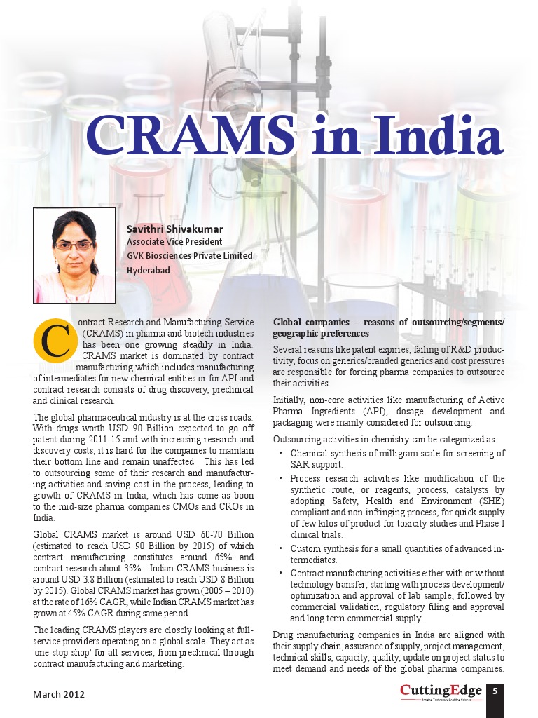 CRAMS in India | PDF | Pharmaceutical Industry | Outsourcing