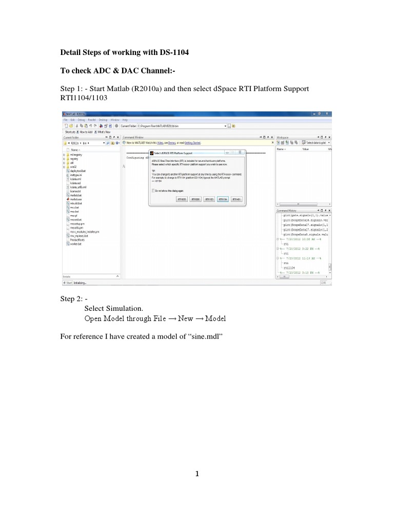 DS1103 Dspace Board | PDF | Button (Computing) | Matlab