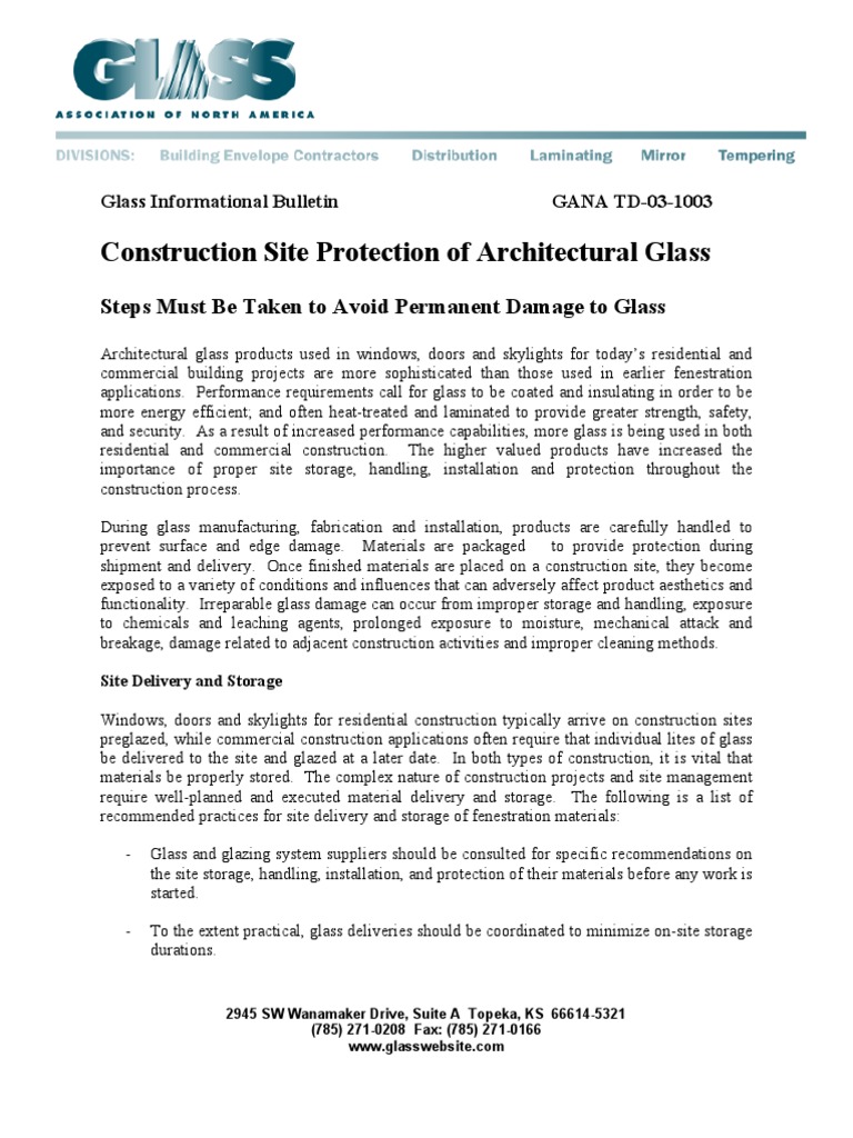 Constructions Site Glass Storage | PDF | Window | Glasses