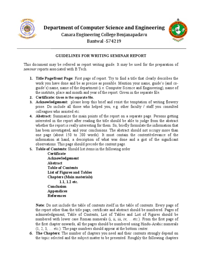 Seminar Report | Abstract (Summary) | Relevance