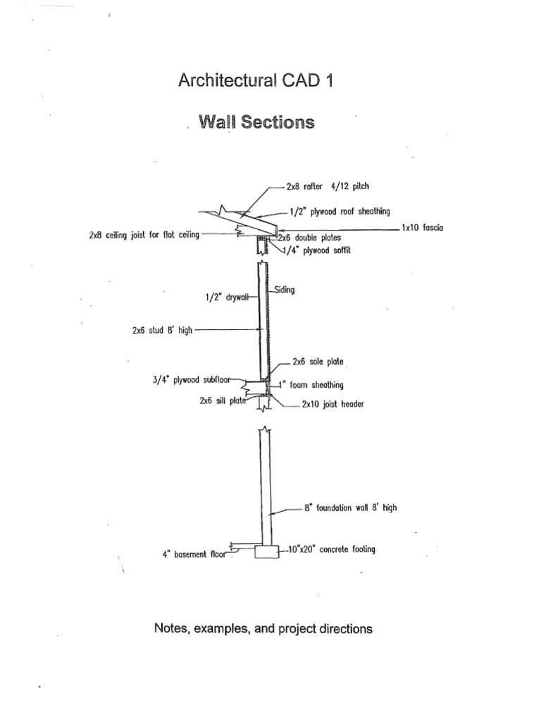 House Wall Cross Section Details | PDF | Basement | Woodworking
