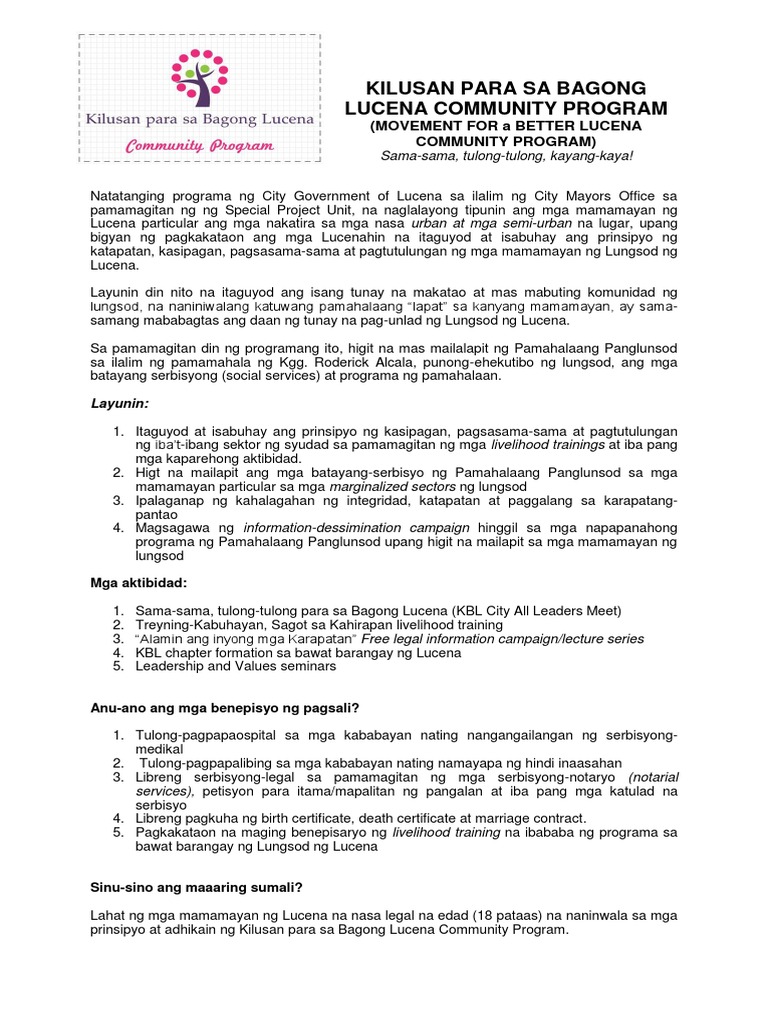 KBL Concept Paper Tagalog | PDF