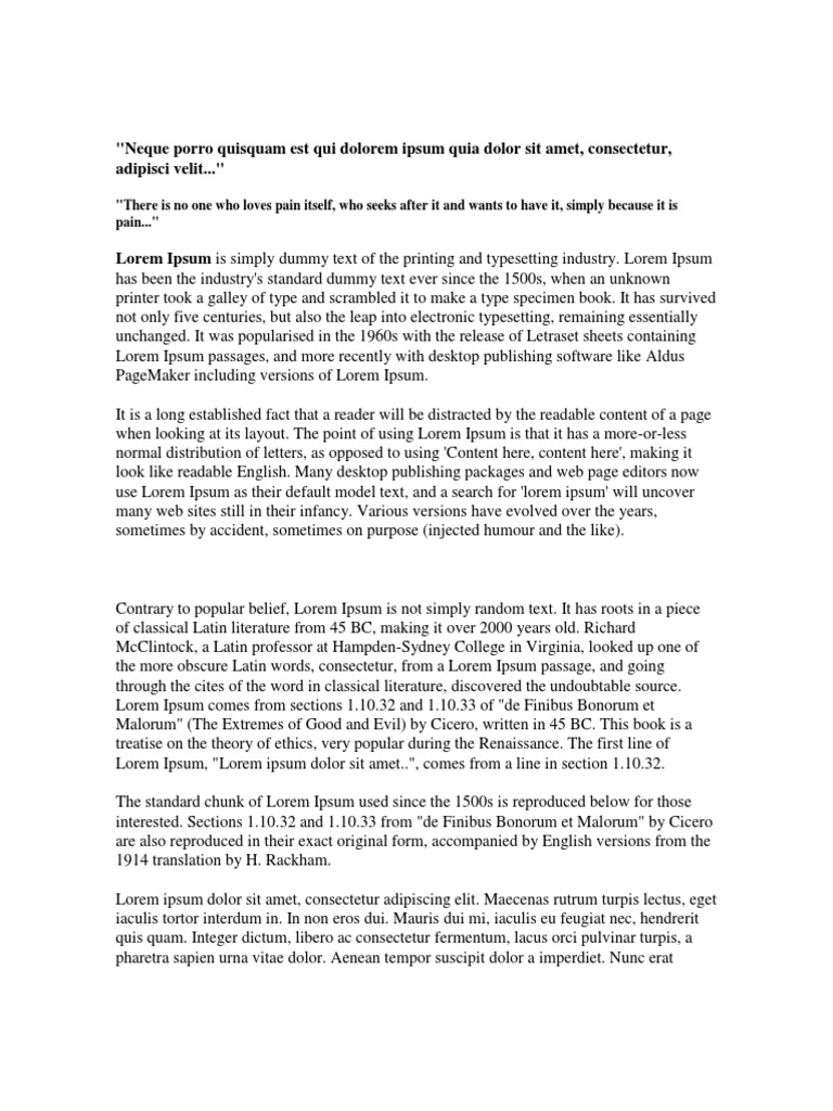 History and Use of Lorem Ipsum Text | PDF | Games & Activities