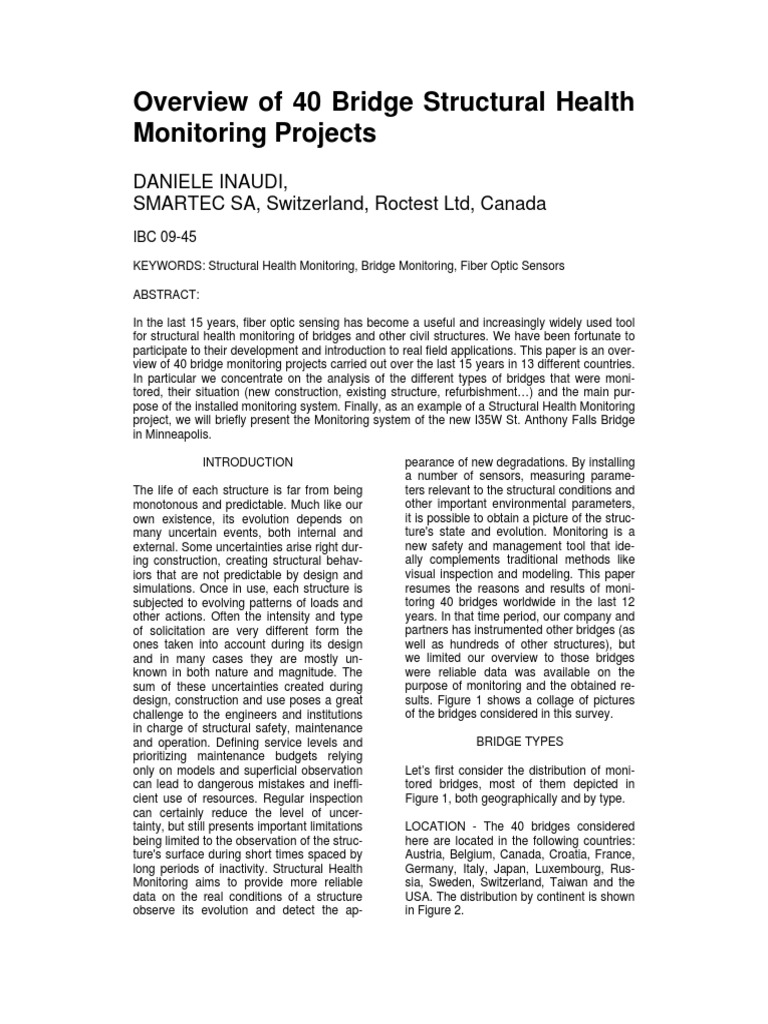 Overview of 40 Bridge Structural Health Monitoring Projects | PDF ...