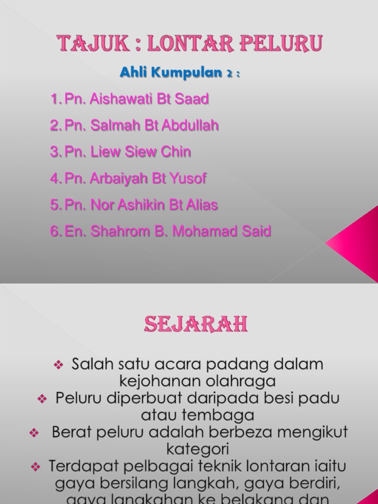 Pembentangan Lontar Peluru | PDF