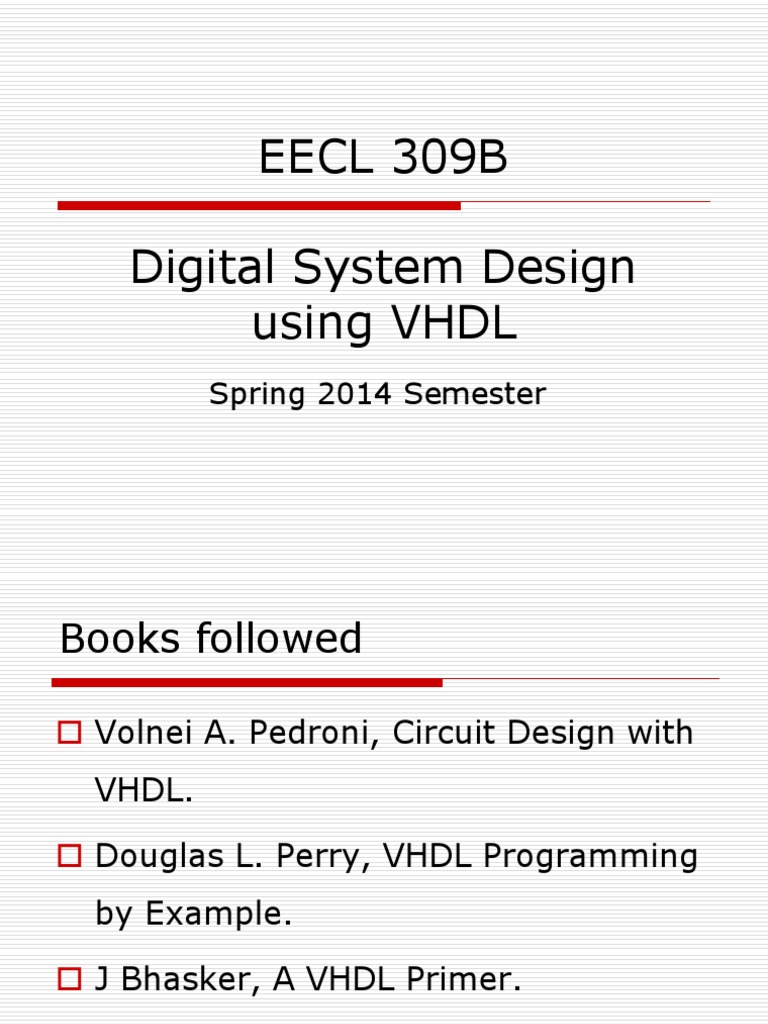 DSD Using VHDL | PDF | Vhdl | Hardware Description Language