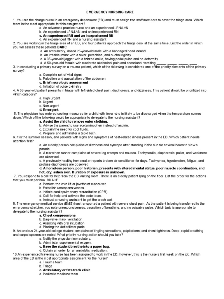 Emergency Nursing | PDF | Emergency Department | Clinical Medicine
