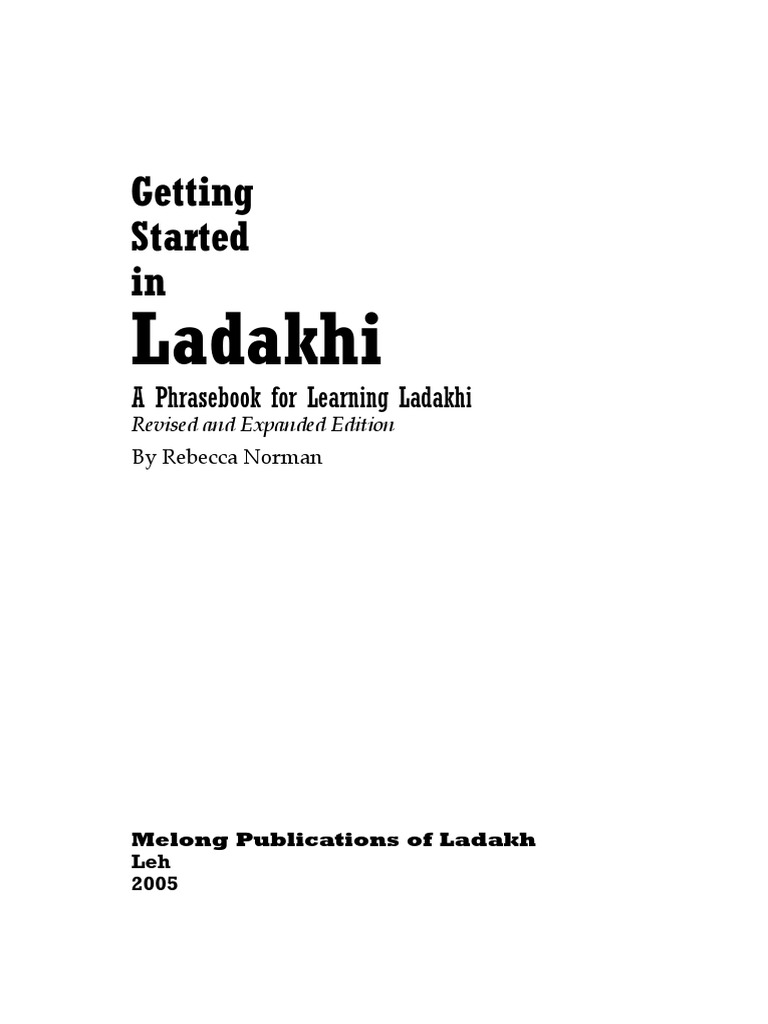 28 Getting Started in Ladakhi A Phrasebook | PDF | Verb | Object (Grammar)
