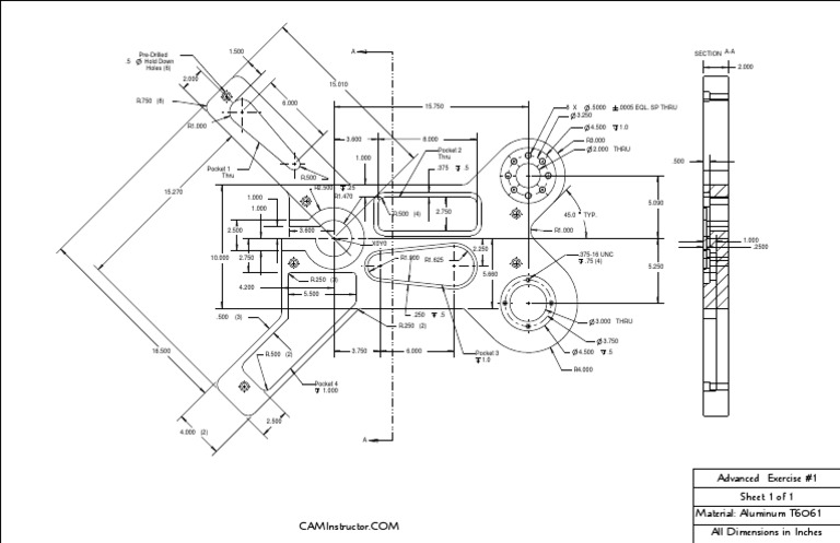 Advanced Engineering Drawing Exercise | PDF