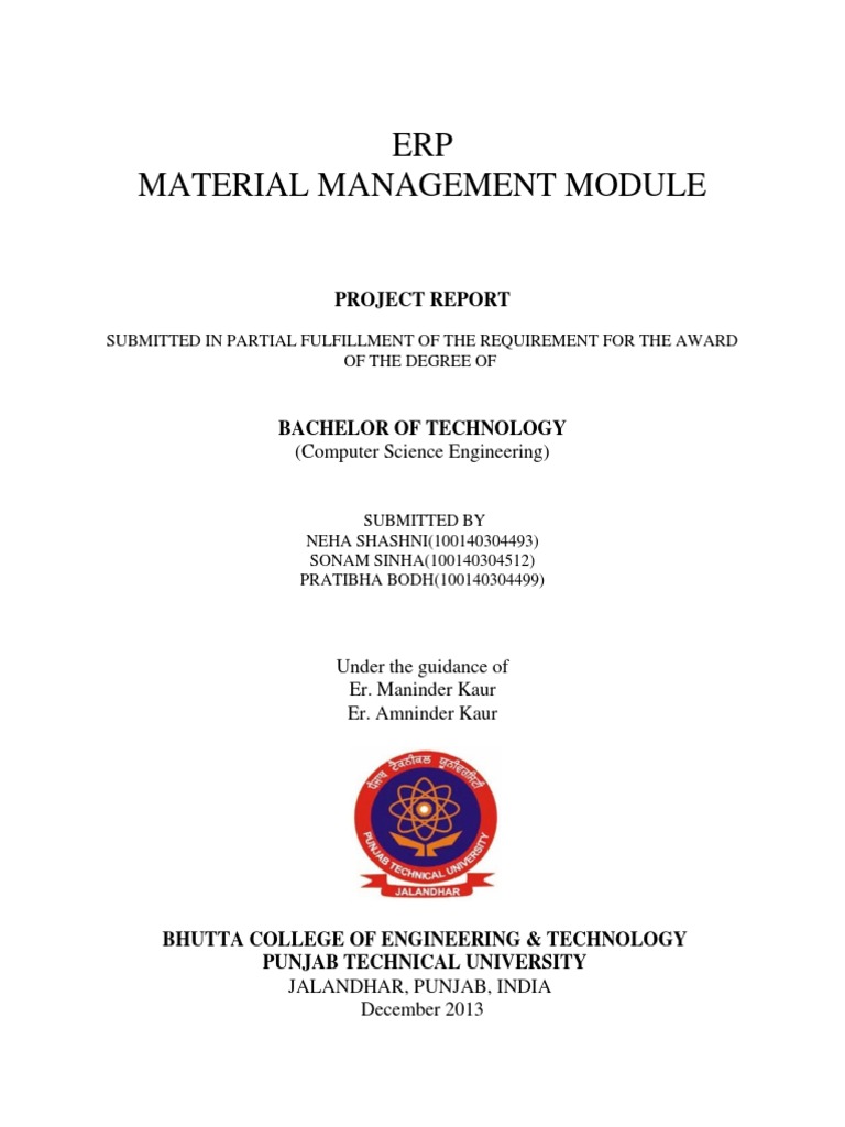 Erp Material Module Project File | PDF | Enterprise Resource Planning ...