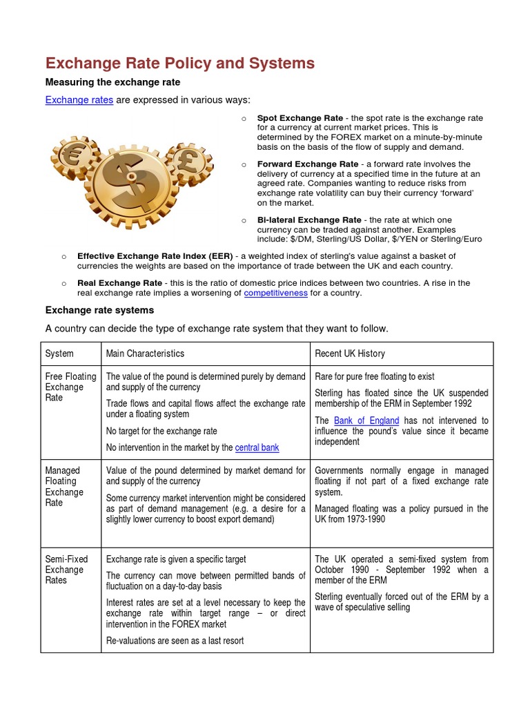The Exchange Rate - A-Level Economics | PDF | European Exchange Rate ...