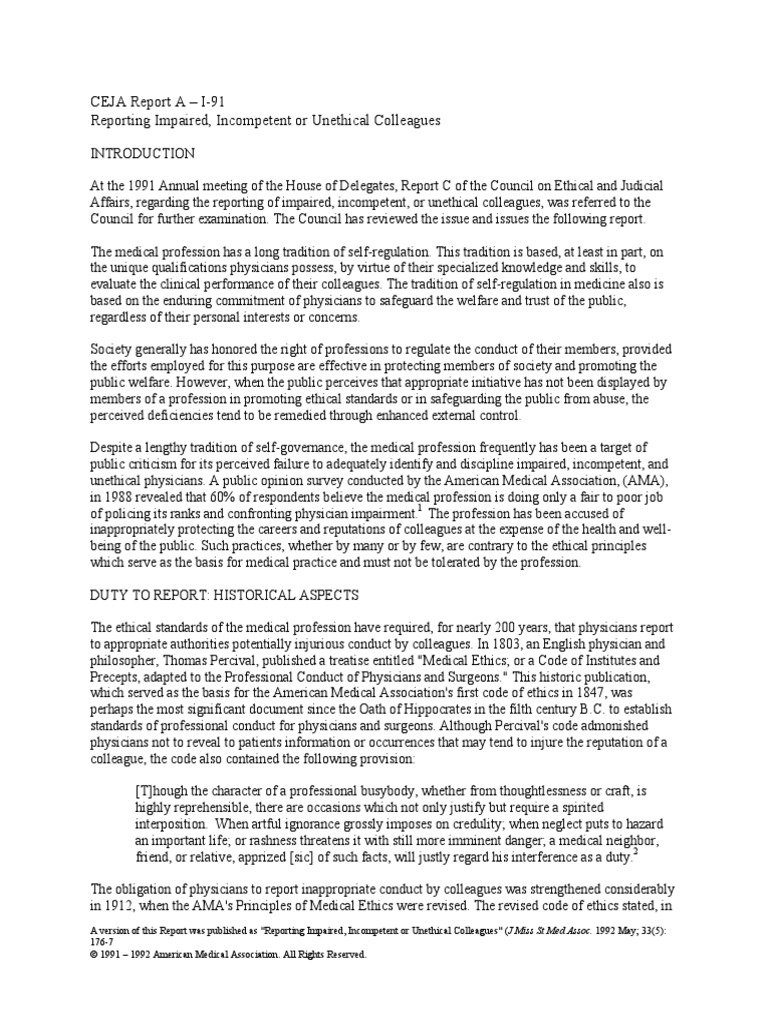 Reporting Incompetent Doctors | PDF | Medical Ethics | Physician