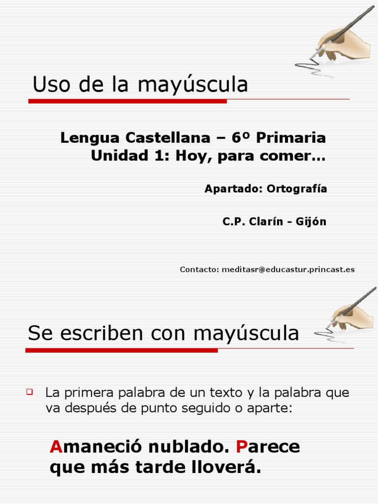 Uso De Mayscula Ortografa Pinterest Lengua