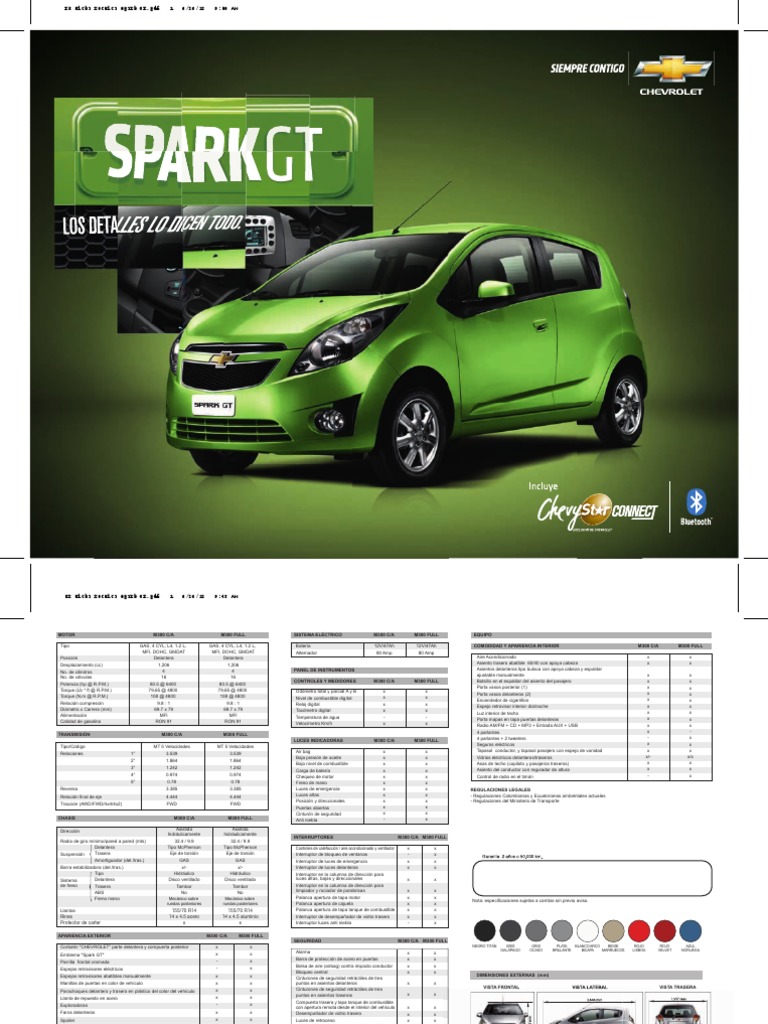 Ficha Spark GT | PDF | Esfuerzo de torsión | Eje