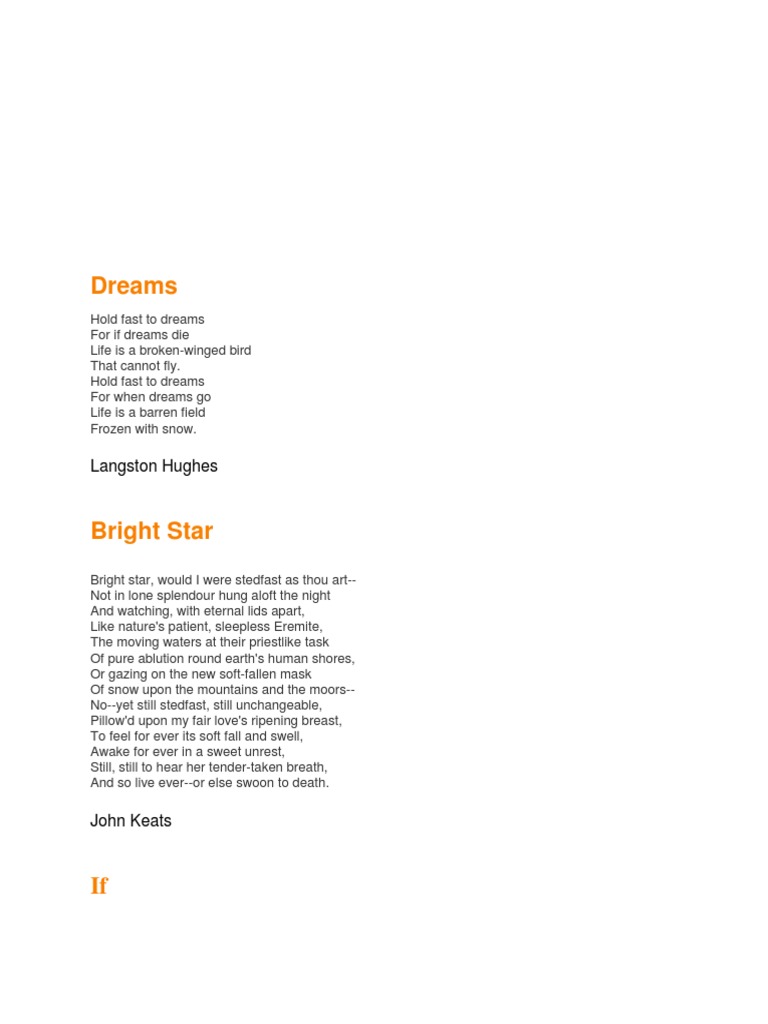 Dreams: Langston Hughes | PDF