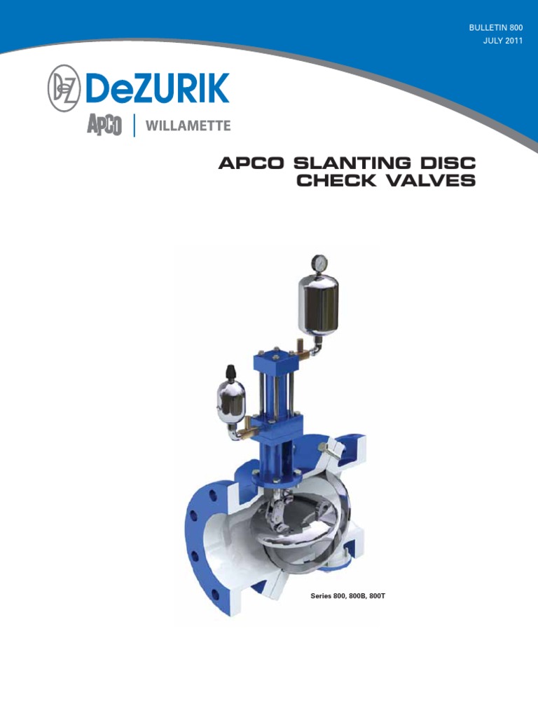 Apco Slanting Disc Check Valves Csd 800 | Valve | Pump
