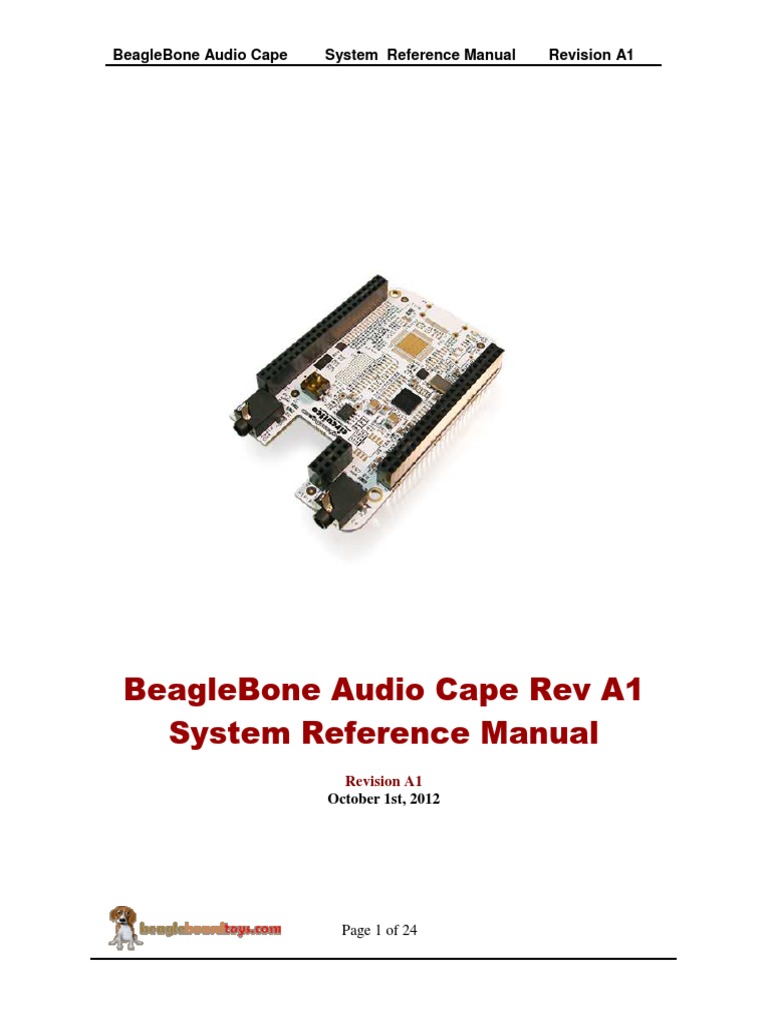 Beaglebone Audio Cape System Reference Manual Revision A1 | PDF ...