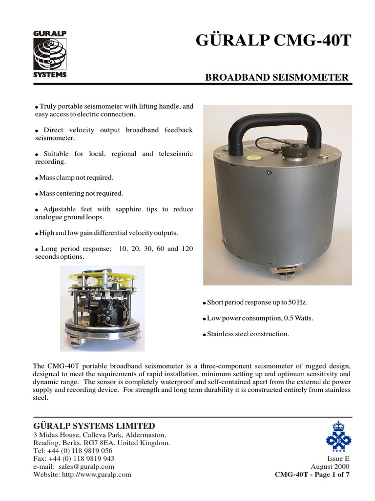 40T Broadband Seismometer | Download Free PDF | Frequency | Low Pass Filter