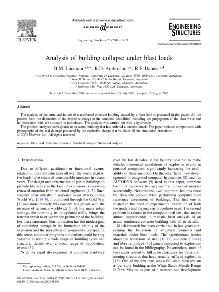 Analysis of Building Collapse | PDF