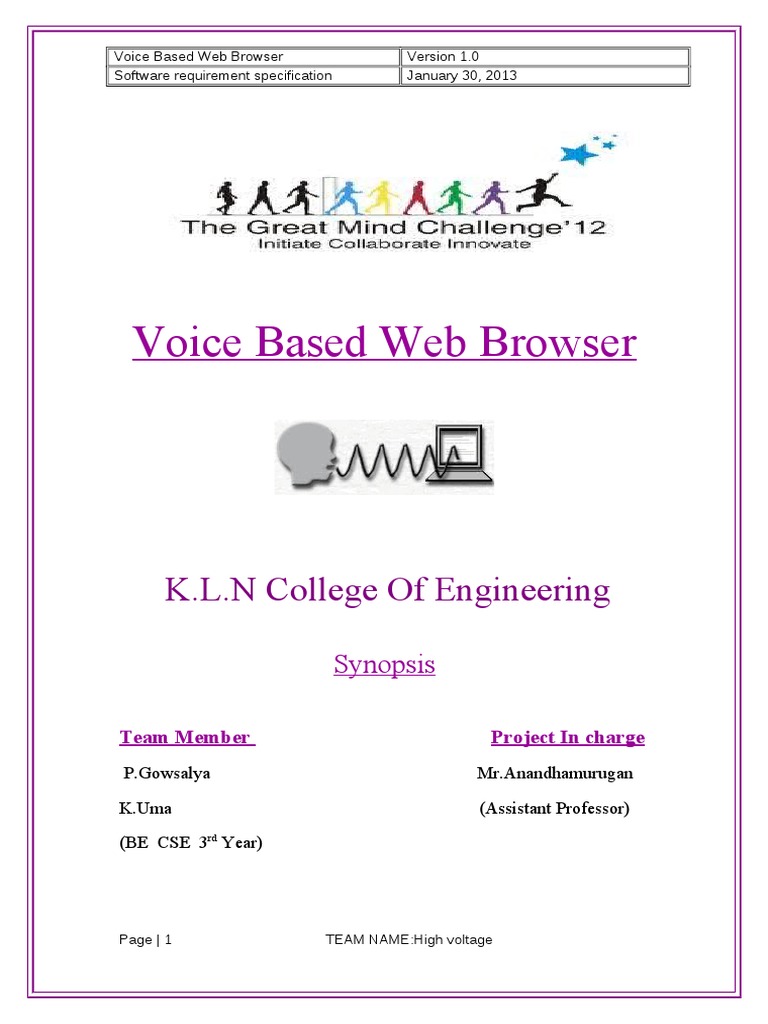 Voice Based Web Browser | PDF | Html | Web Browser
