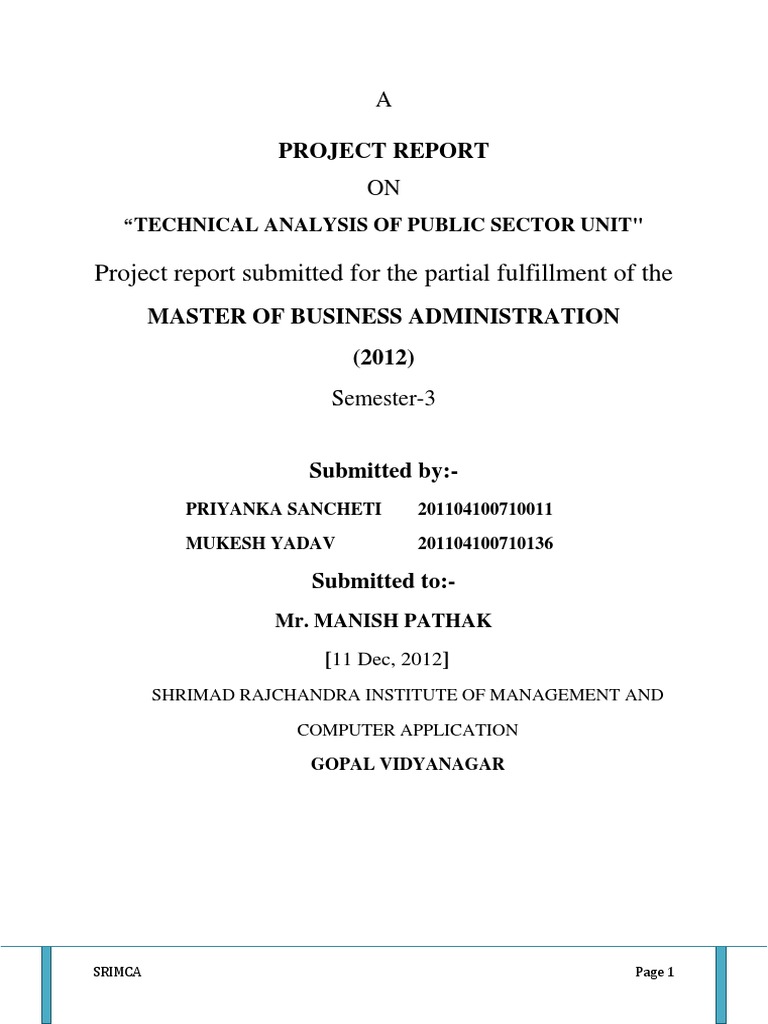Project Report Submitted For The Partial Fulfillment of The | PDF ...