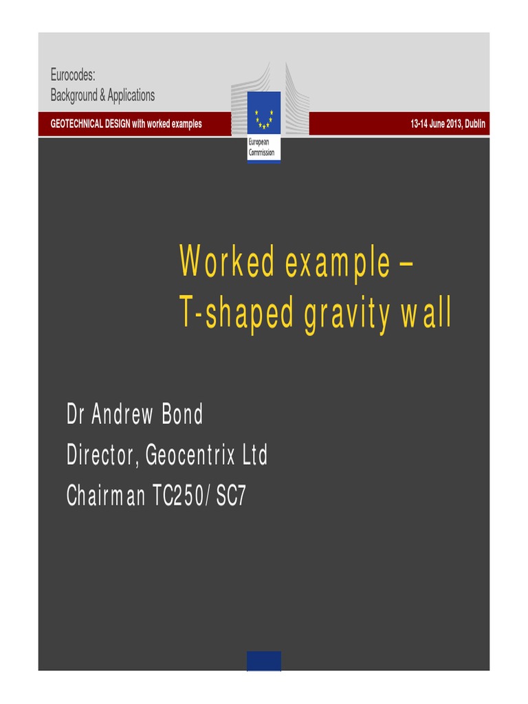 03we Bond Worked Example T Shaped Gravity Wall | PDF | Geotechnical ...