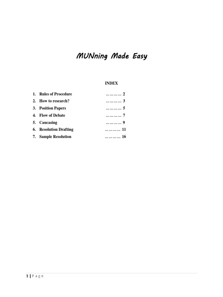 MUN Guide | PDF | United Nations General Assembly | United Nations