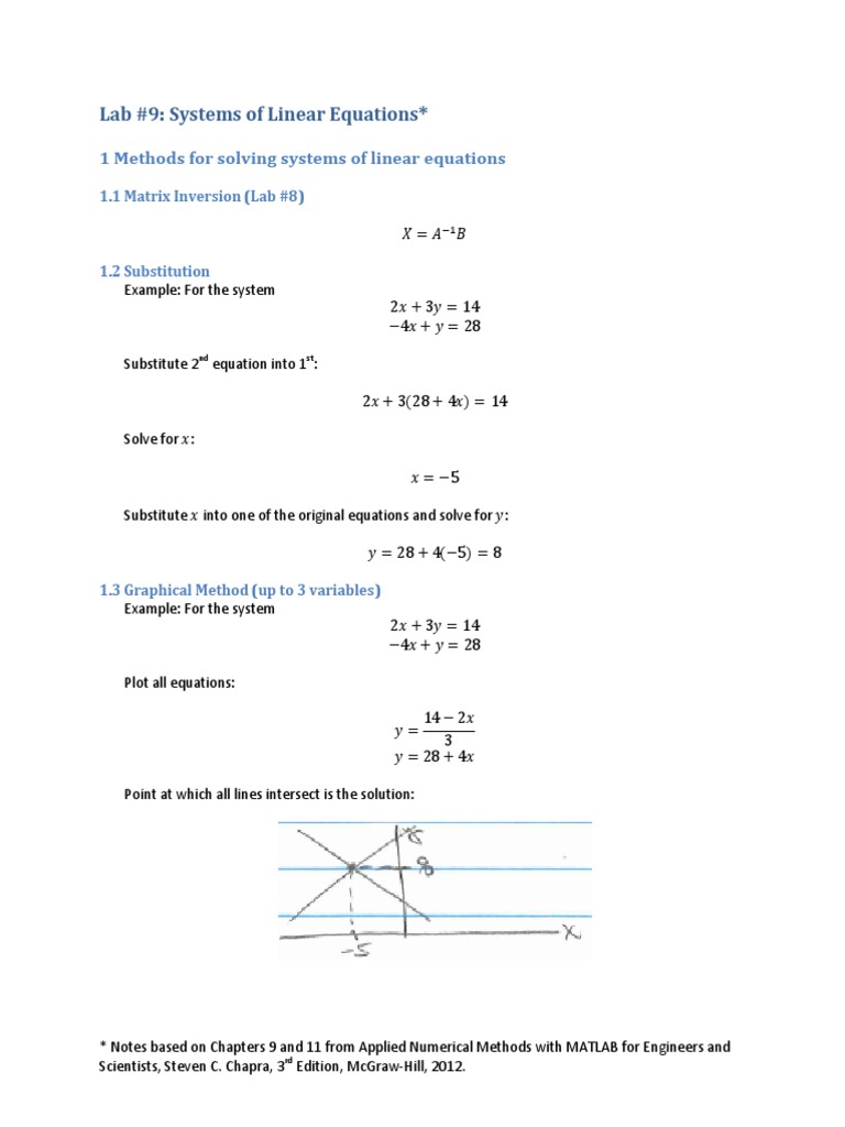 1 Methods For Solving Systems of Linear Equations | PDF | Equations ...