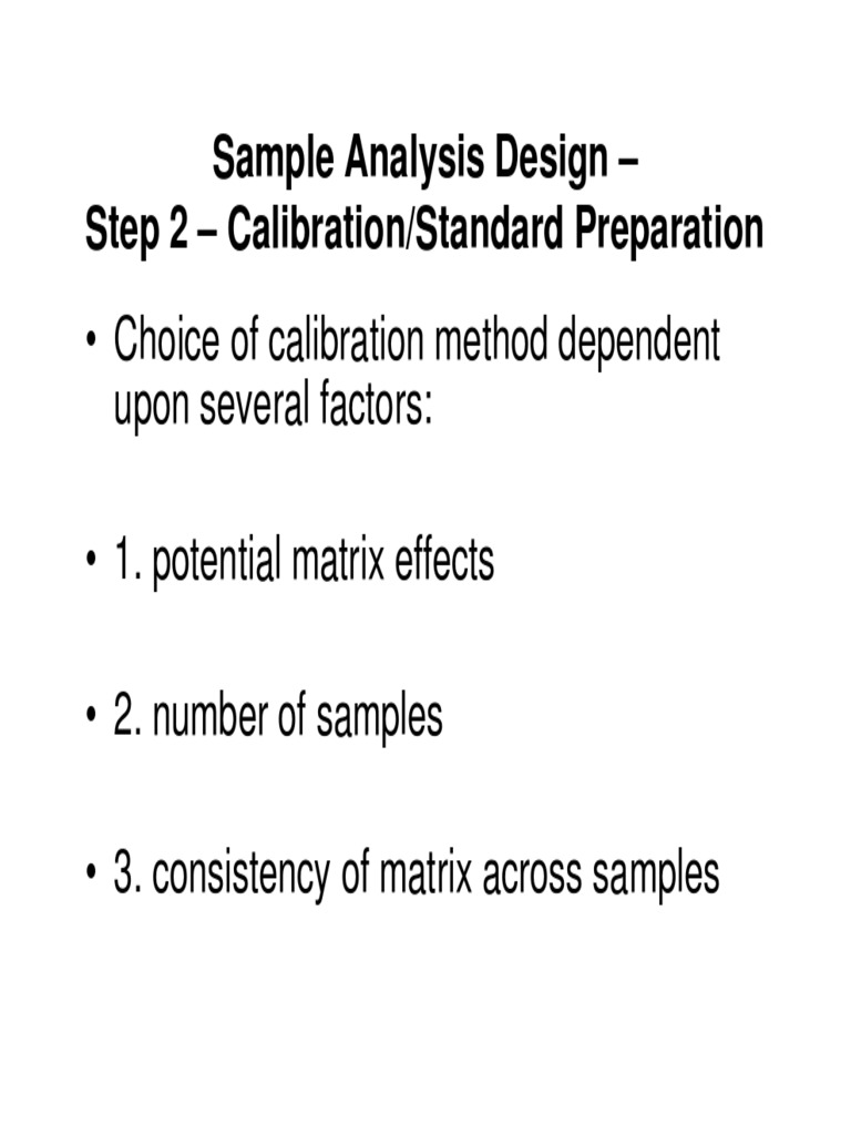 Sample Analysis Design - Step 2 - Calibration/Standard Preparation | PDF | Detection Limit ...