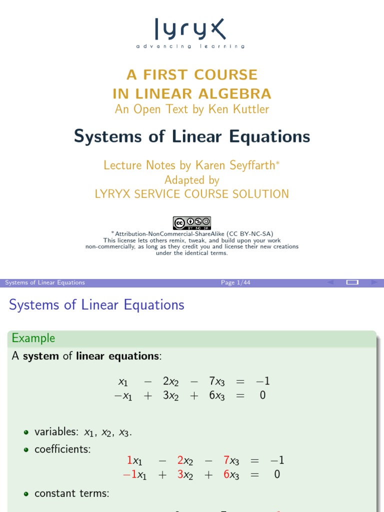 SystemsofEquations Handout | PDF | System Of Linear Equations | Matrix ...